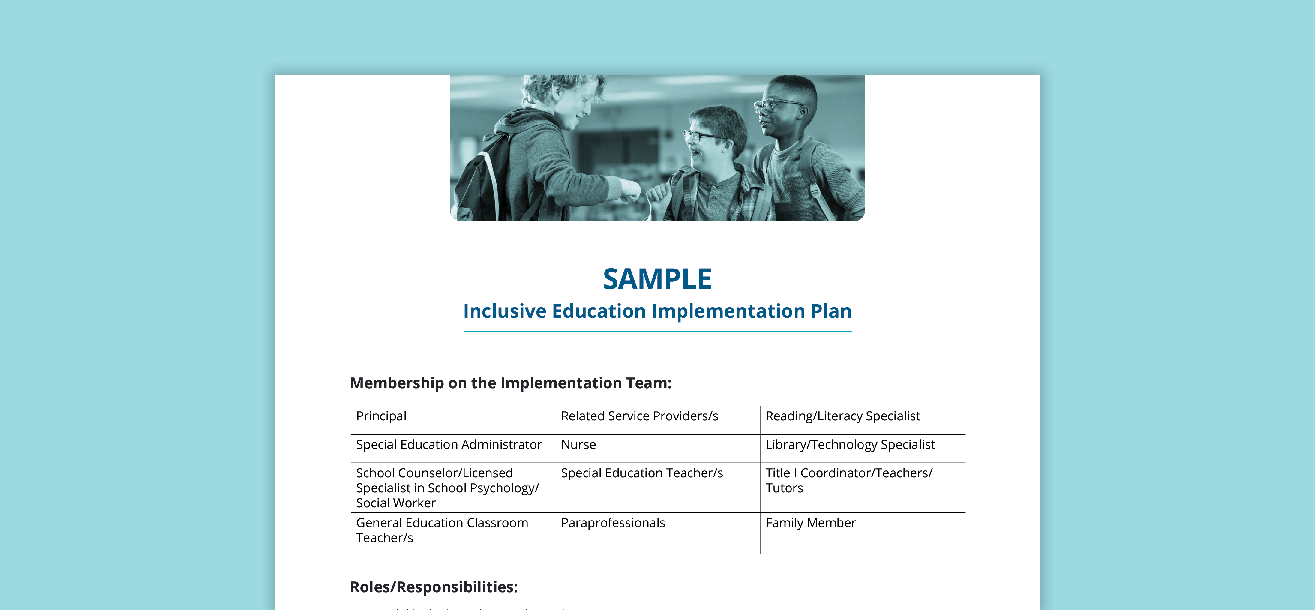 Inclusive Education Implementation Plan | Texas SPED Support