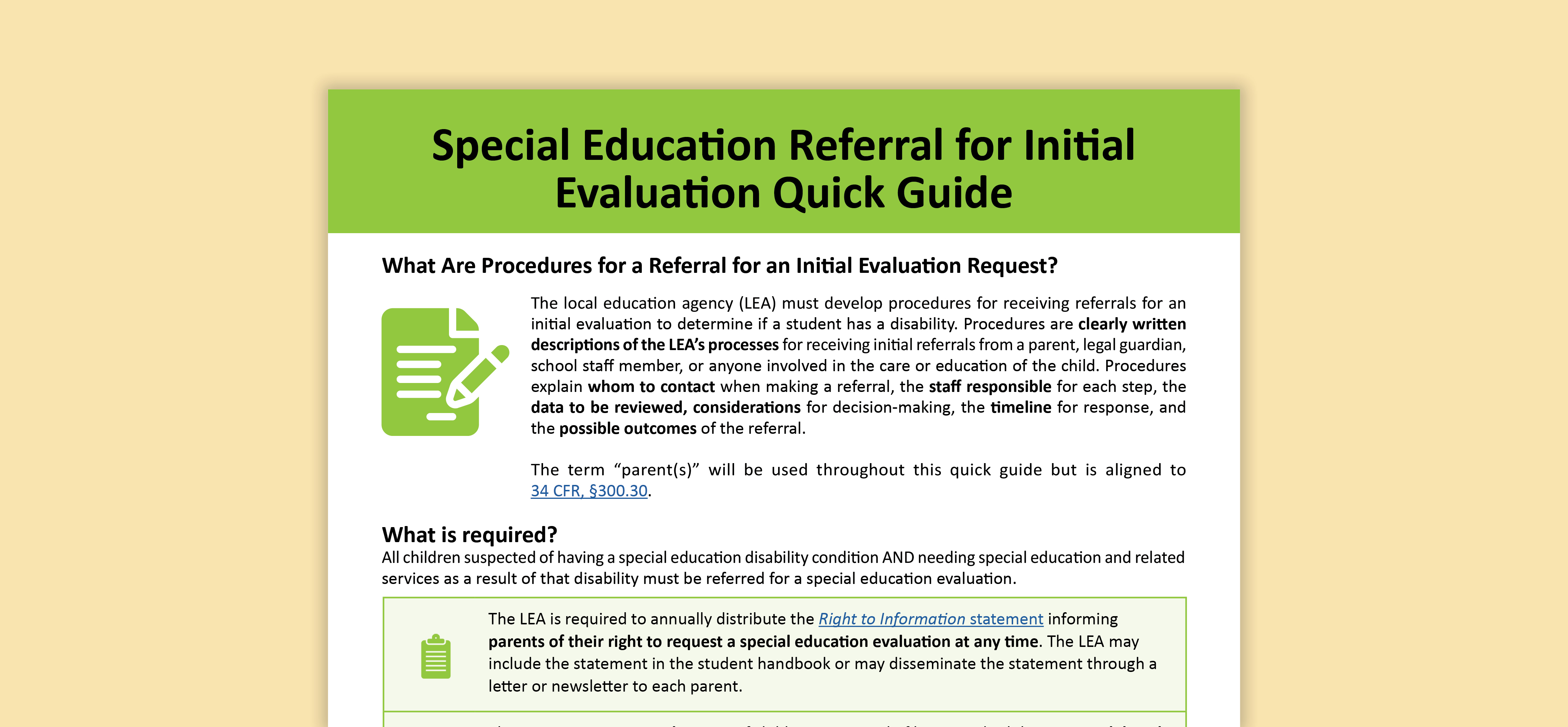 Special Education Referral for Initial Evaluation Quick Guide | Texas ...