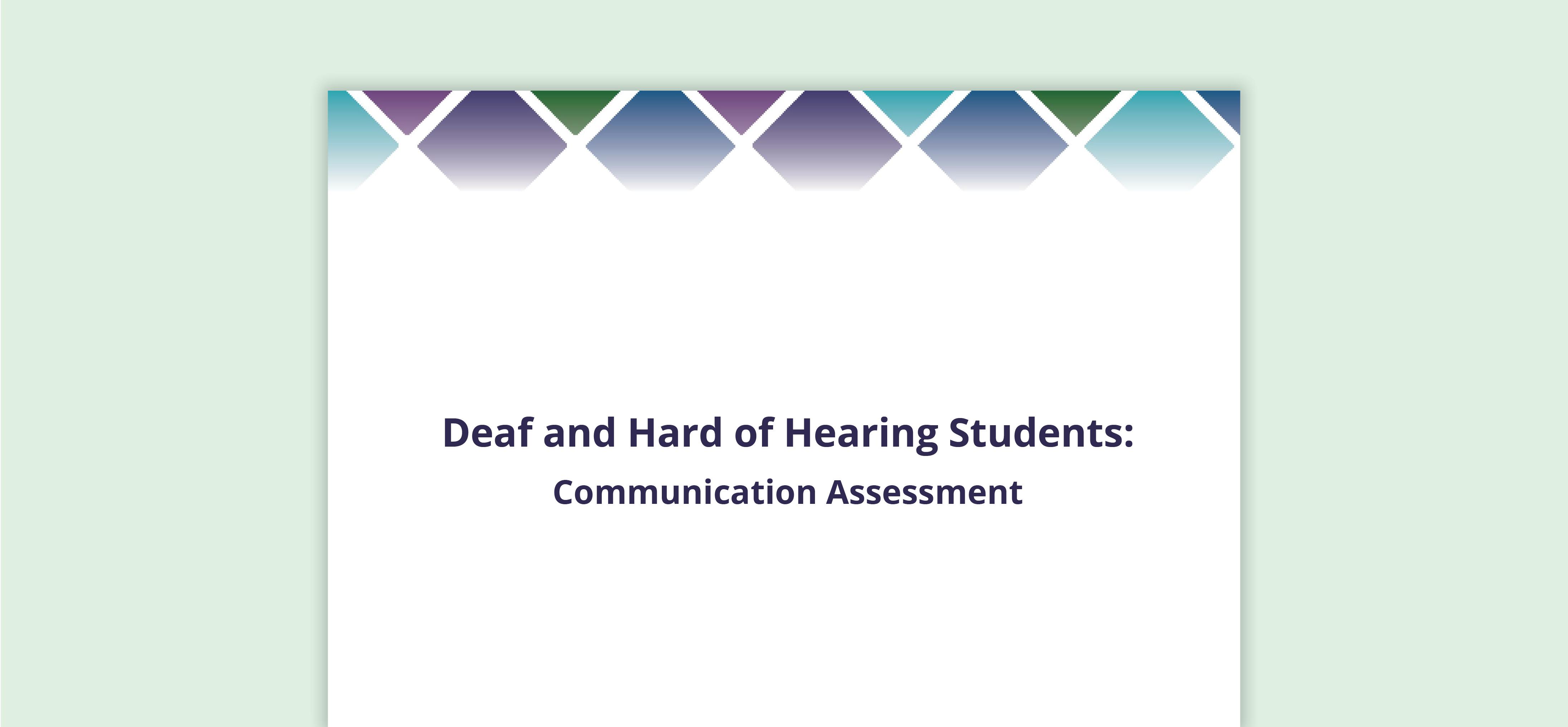 Communication Assessment: Deaf and Hard of Hearing Students | Texas ...