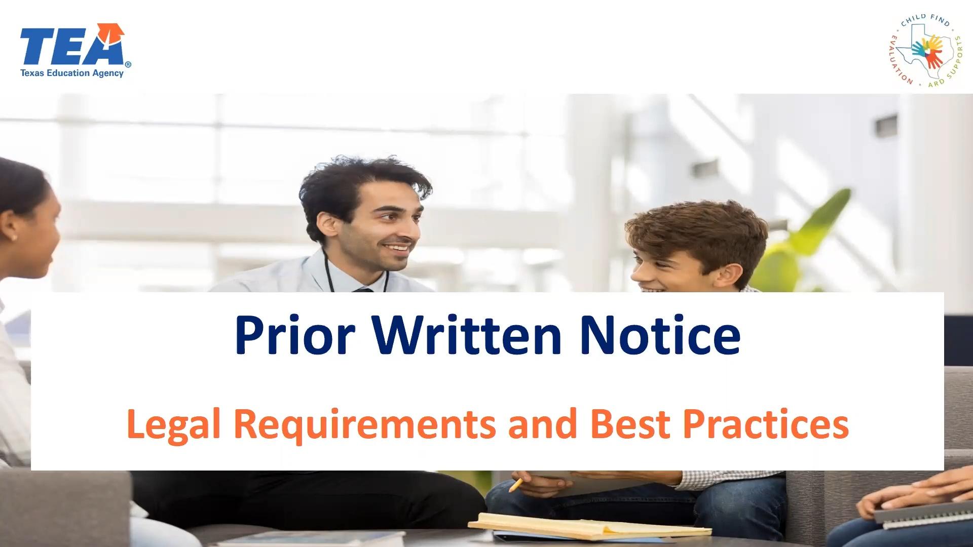 Prior Written Notice-Legal Requirements and Best Practices | Texas SPED ...